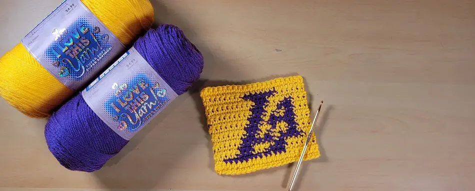 Crocheted Los Angeles Lakers Logo: Free Pattern and Video Tutorial ...